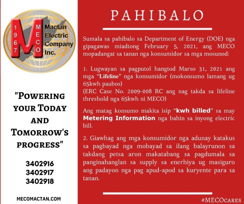 MECO NOTICES – Mactan Electric Company Inc.